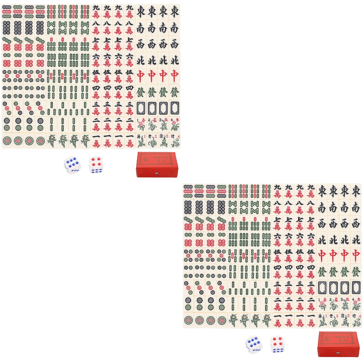 2 Sets Desktop Toys Portable Mahjong Premium Material Melamine Travel ...