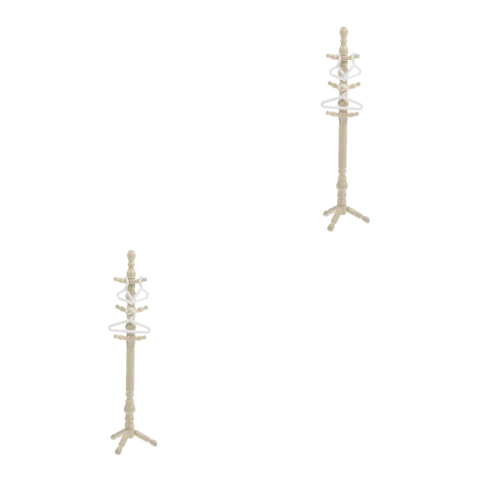2 Sets Doll Clothing Hangers Mini Floor Small Dress Coat Stand Baby ...