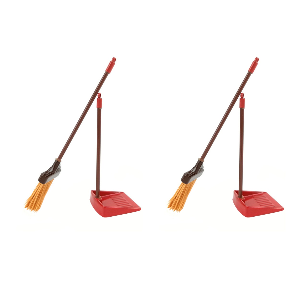 MERRYHAPY 2 Sets Red Realistic Design Doll House Broom Dustpan Pretend ...