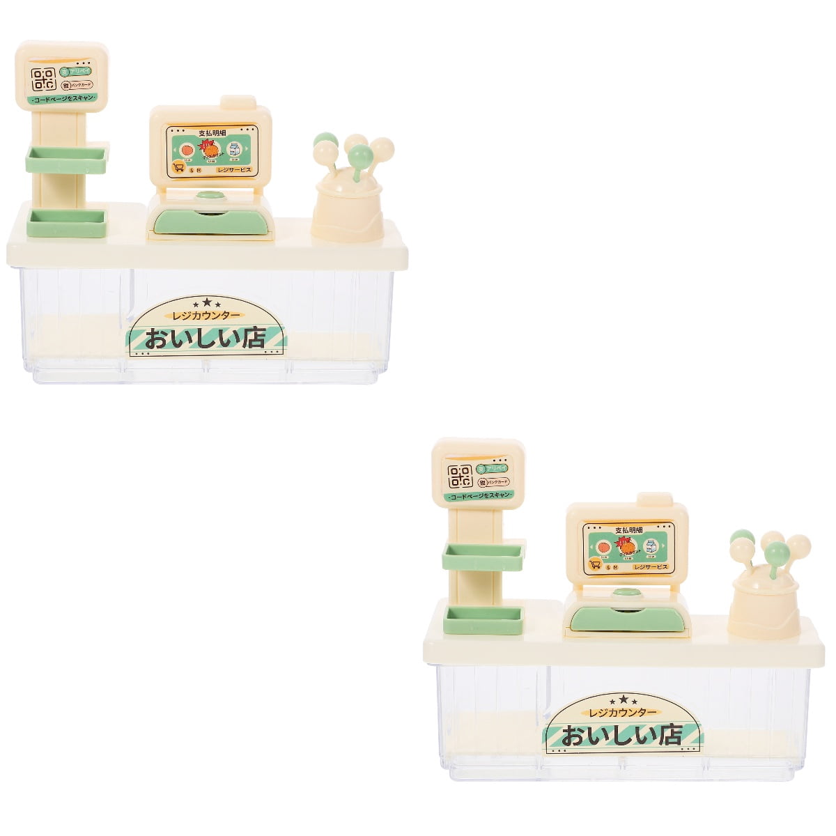 2 Sets Doll House Cash Register Models Supermarket Mall Cash Register ...