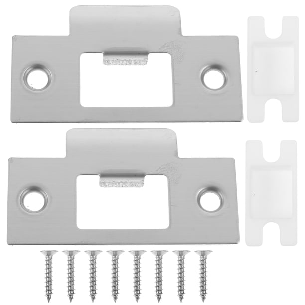 2 Sets Door Latch Strike Plates Deadbolt Covers Stainless Steel Door ...