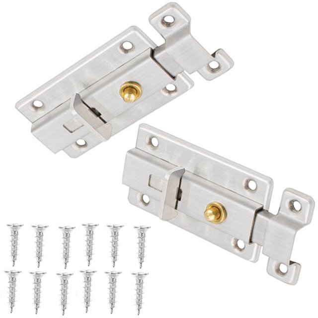 2 Sets Door Locks Slide Locks for inside Door Door Latch Bolt Locks for ...