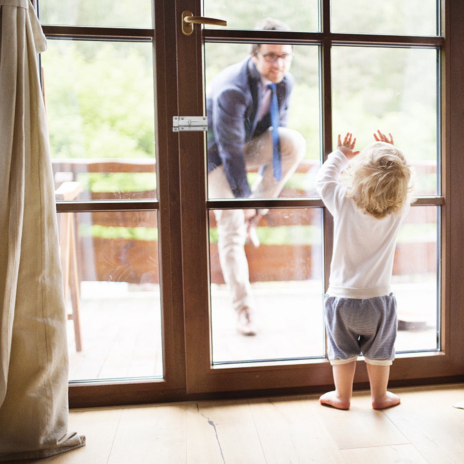 2 Sets Door Sliding Latches Stainless Safety Door Latches Lock with ...