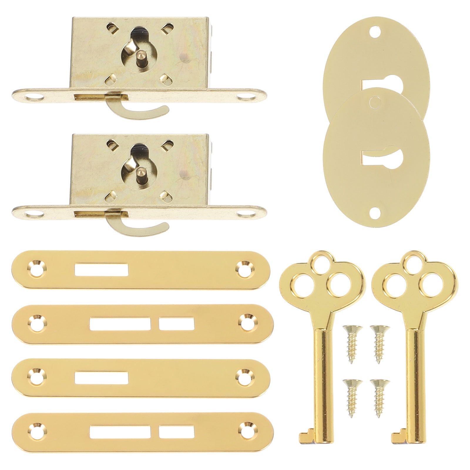 SOPOTUTU Decorative Cabinet Hardware Set with Golden Zinc Alloy Locks ...