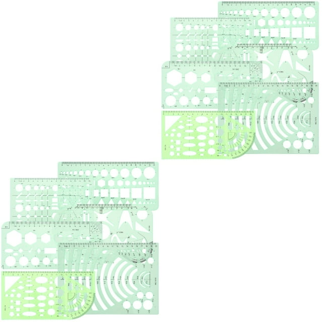 2 Sets Drawing Template Ruler Drafting Tools Geometric Drawing Template ...