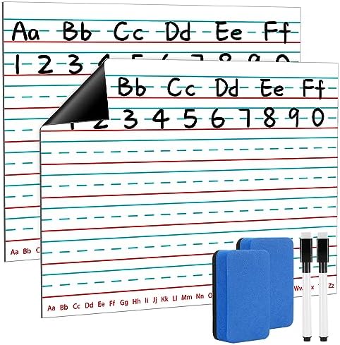 2 Sets Dry Erase Magnetic Notebook Paper with Black Markers and Eraser ...
