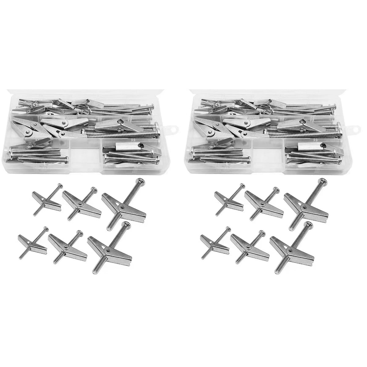 2 Sets Drywall Anchor Heavy Duty Steel Toggle Anchor Wing Nut Bolt For ...
