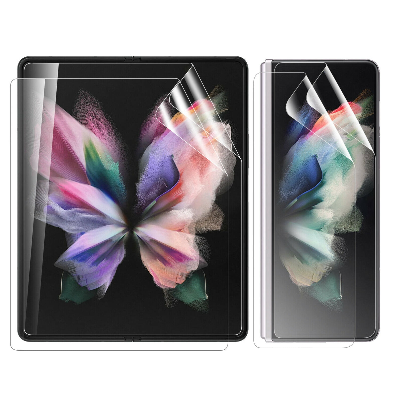 Dteck 2 Sets Galaxy Z Fold3 5G Screen Protector, Front/Back Flexible ...