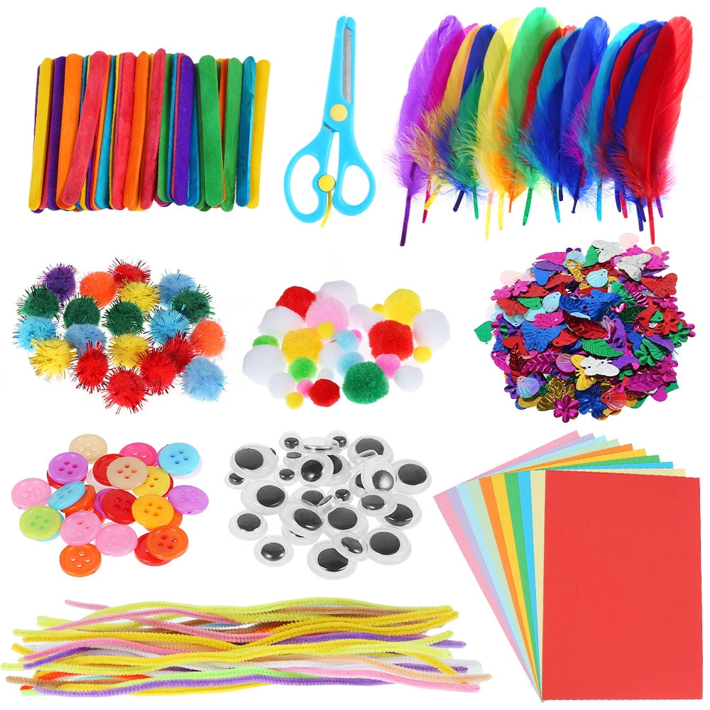2 Sets EUWBSSR Assorted Arts and Crafts Supplies for Kids DIY Collage ...