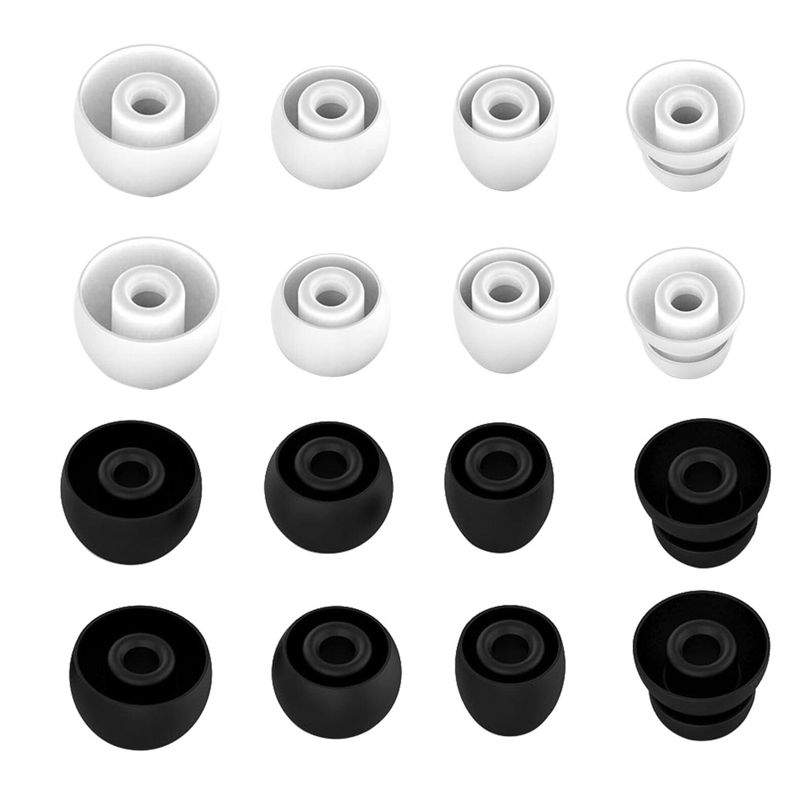 2 Sets Ear Caps Ear Plugs Earphone Caps Pro Earphones Black and White ...