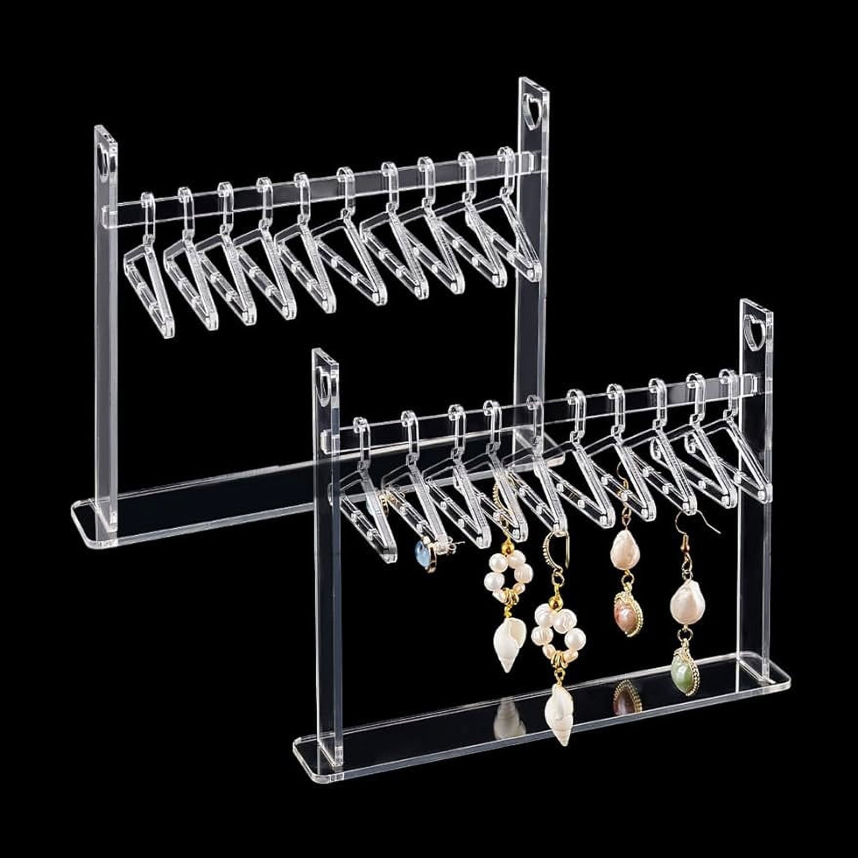 2 Sets Earring Hanger Stands 80 Holes Acrylic Earring Holder Rack with ...