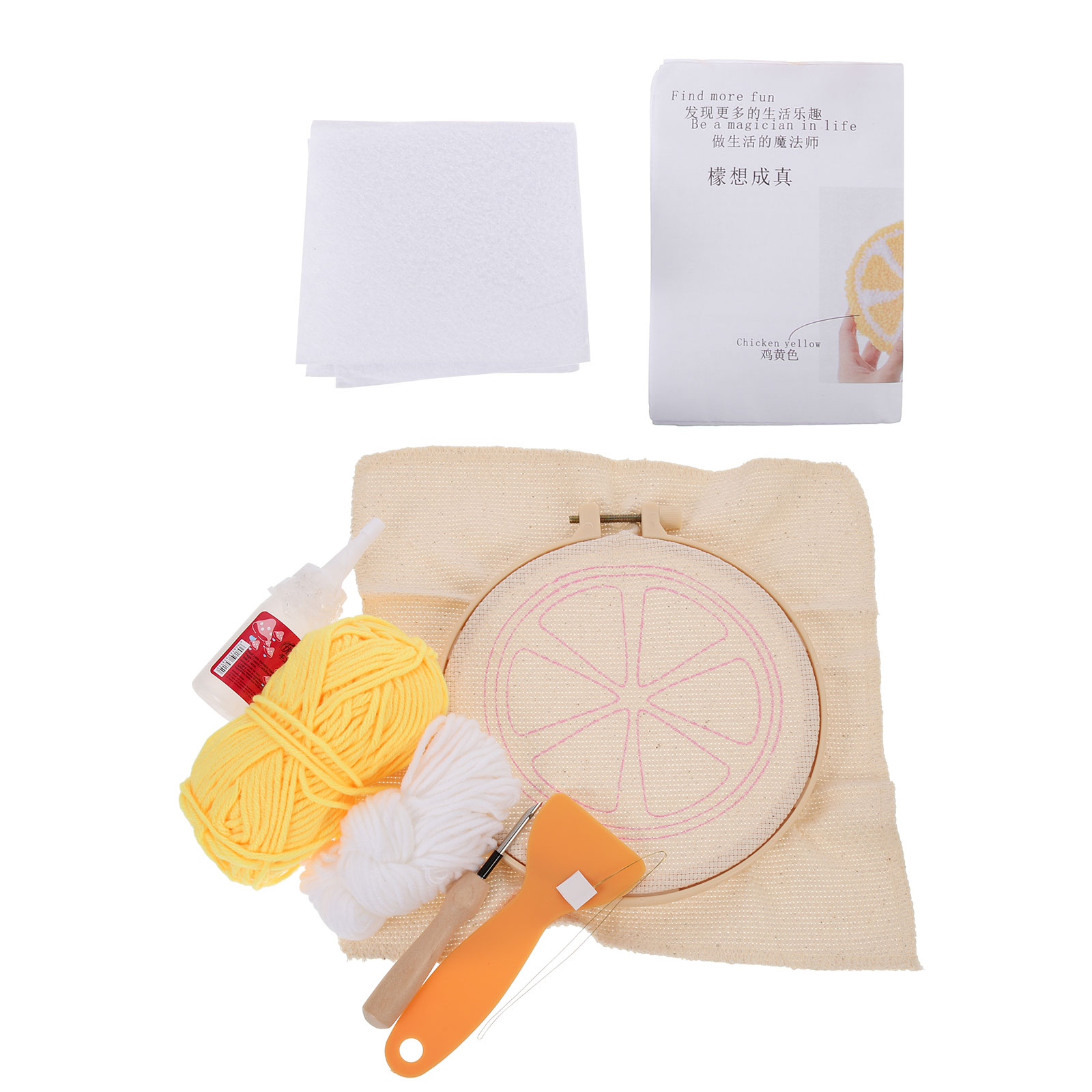 2 Sets Embroidery Tool Cup Mat Punch Needle DIY Supplies Material ...