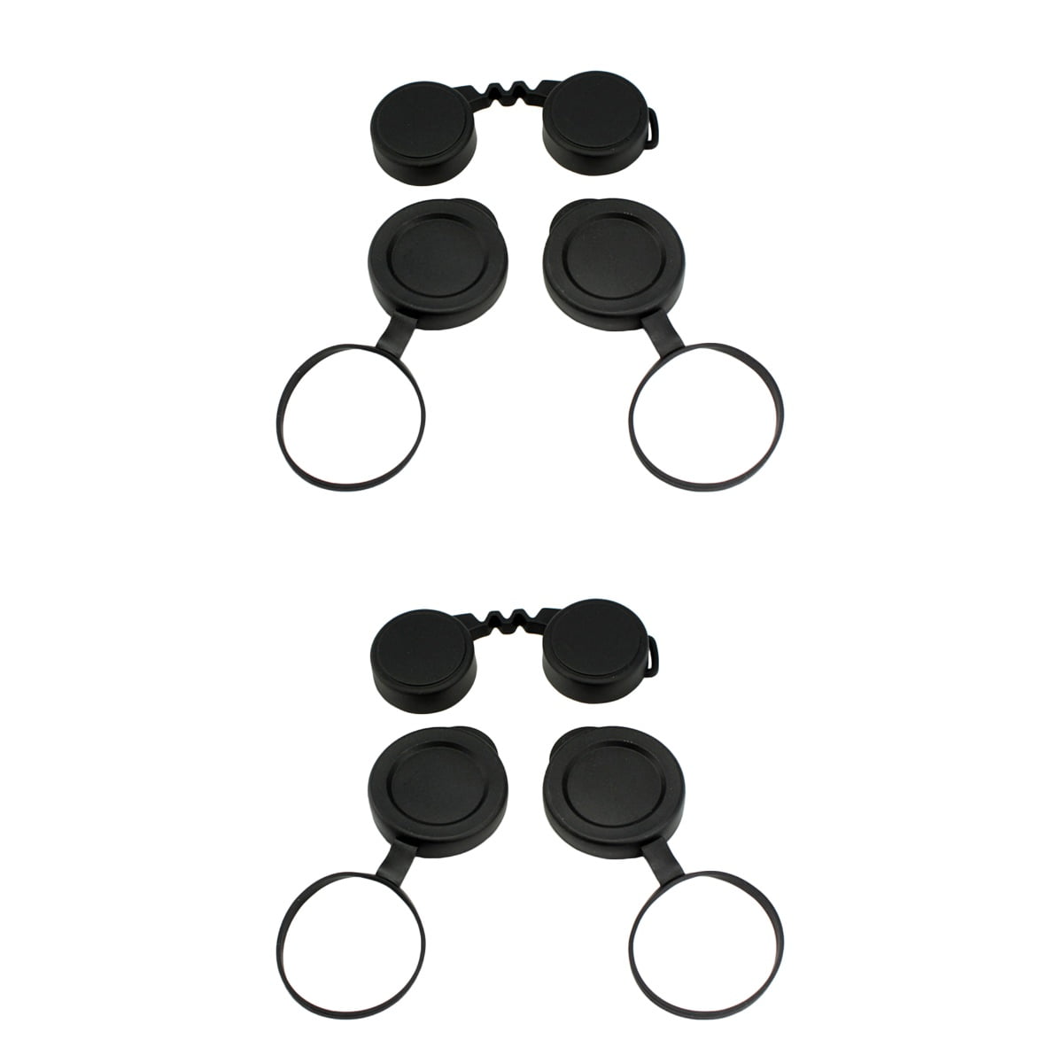 2 Sets Eyepiece Cover Objective Lens Binocular Caps Camera Hats Black ...
