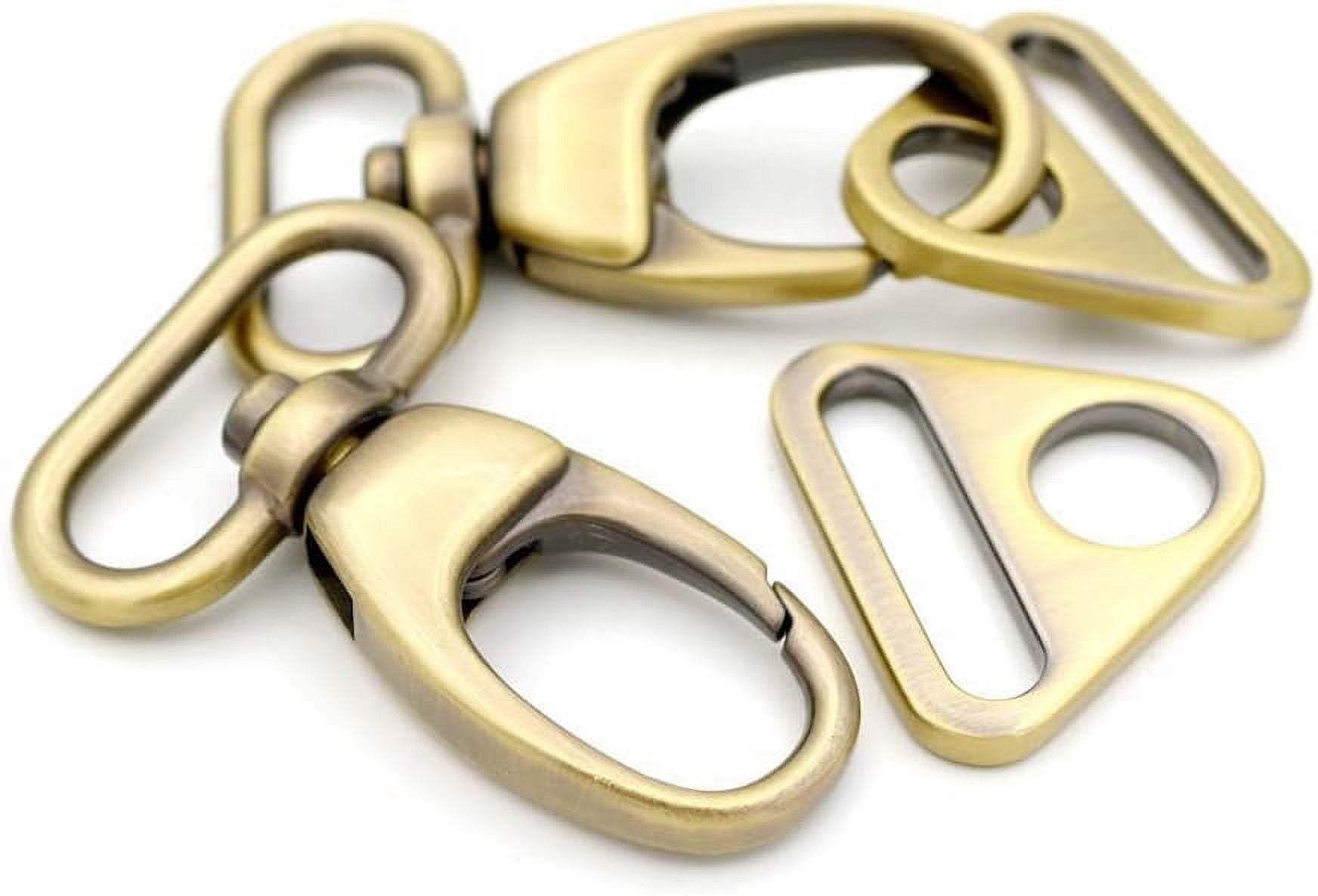 2 Sets Fat Swivel Snap Hook with Triangle Rings Push Gate Lobster Claw ...