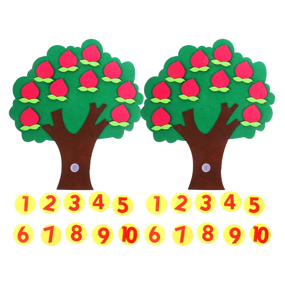 2 Sets Felt Apple Tree Counting Game Toy Matching Toy For Kindergarten ...