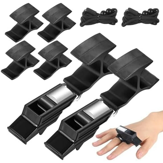 2 Sets Finger Grip Referee Whistle Soccer Coach Whistles with Fingers ...