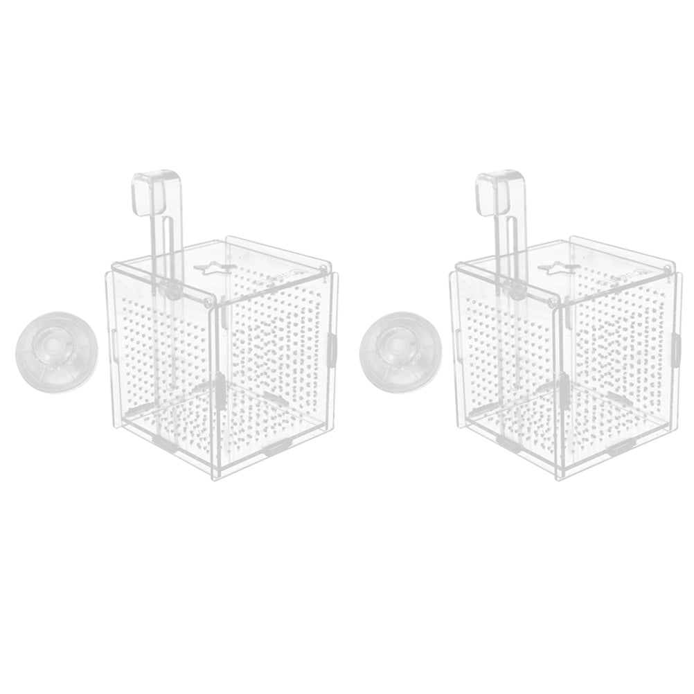 2 Sets Fish Cups Betta Box Tank Breeder with Suction - Walmart.com
