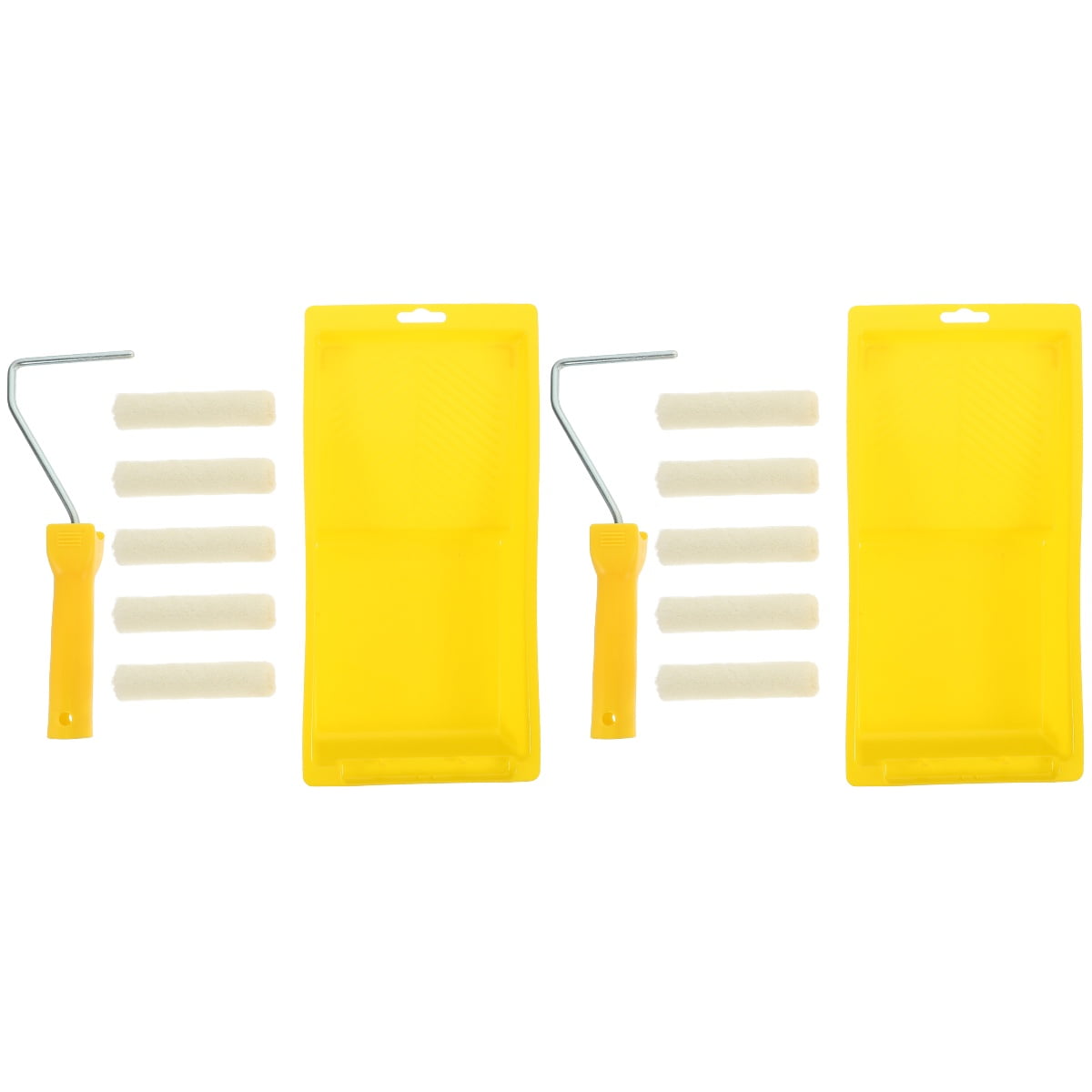 2 Sets Foam Paint Brushes Art Brayer Roller Tray Tool Floor Sponge ...
