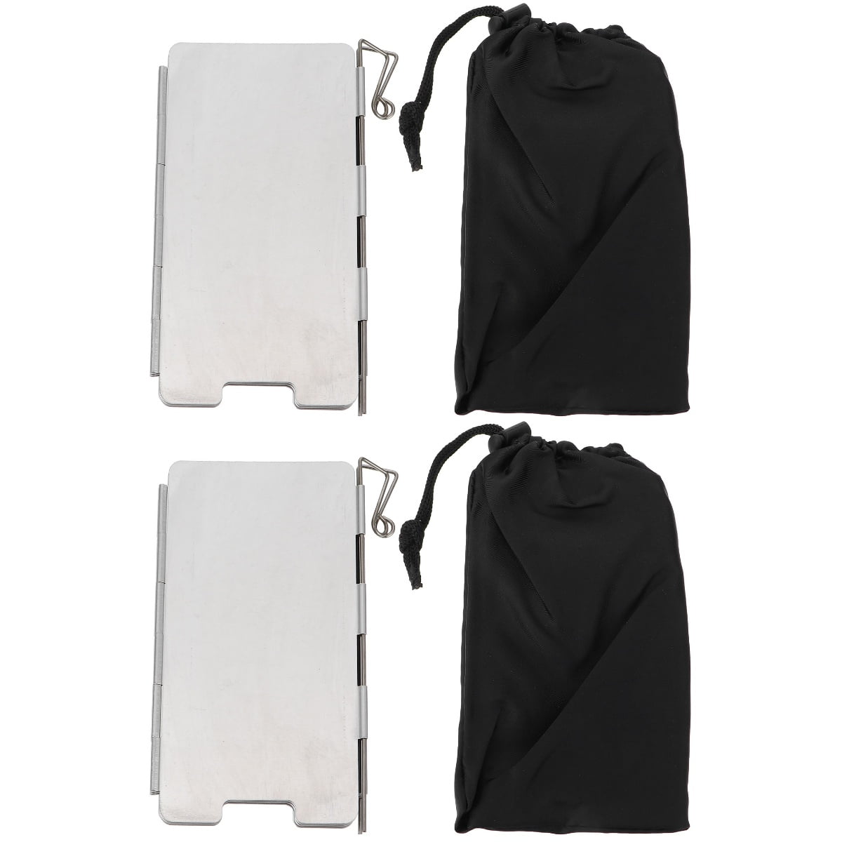 2 Sets Folding Windscreen for Camping Mini Bbq Windshield Car Silver ...