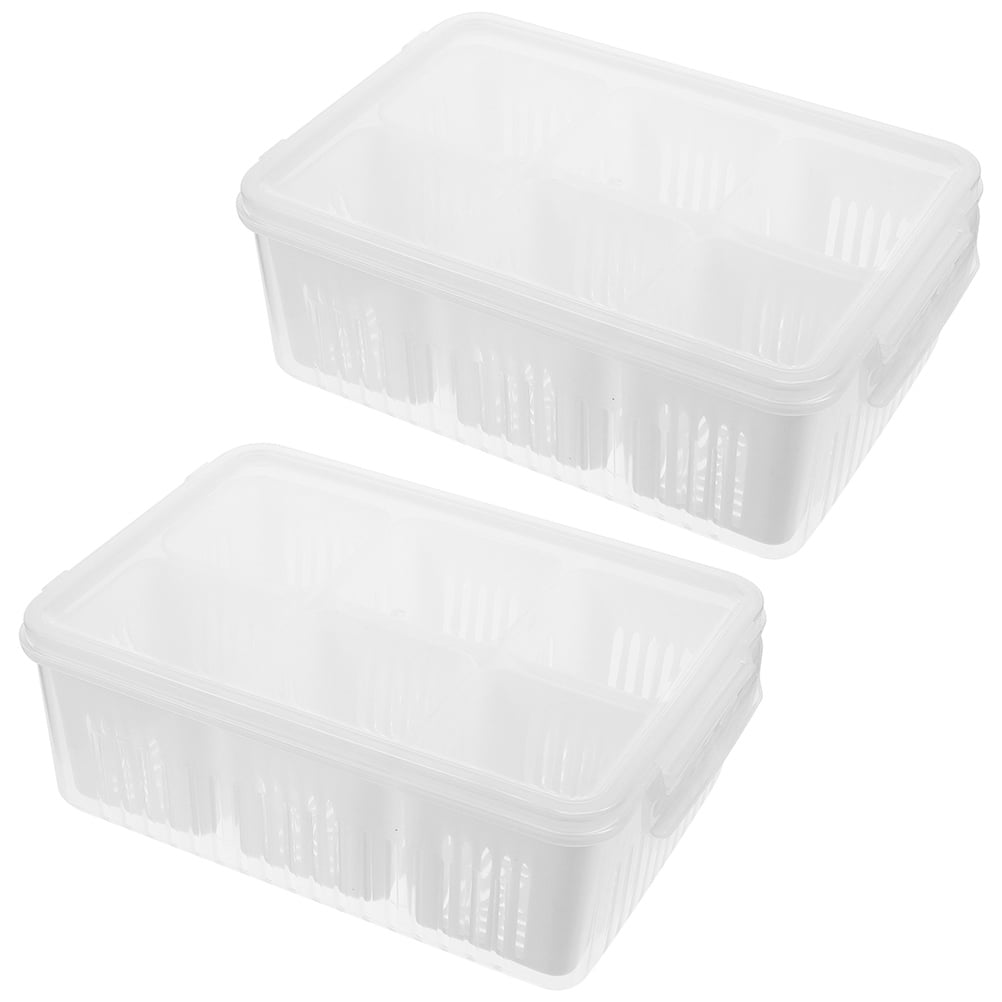 2 Sets Fridge Food Prep Container Airtight Freezer Food Boxes Garlic ...