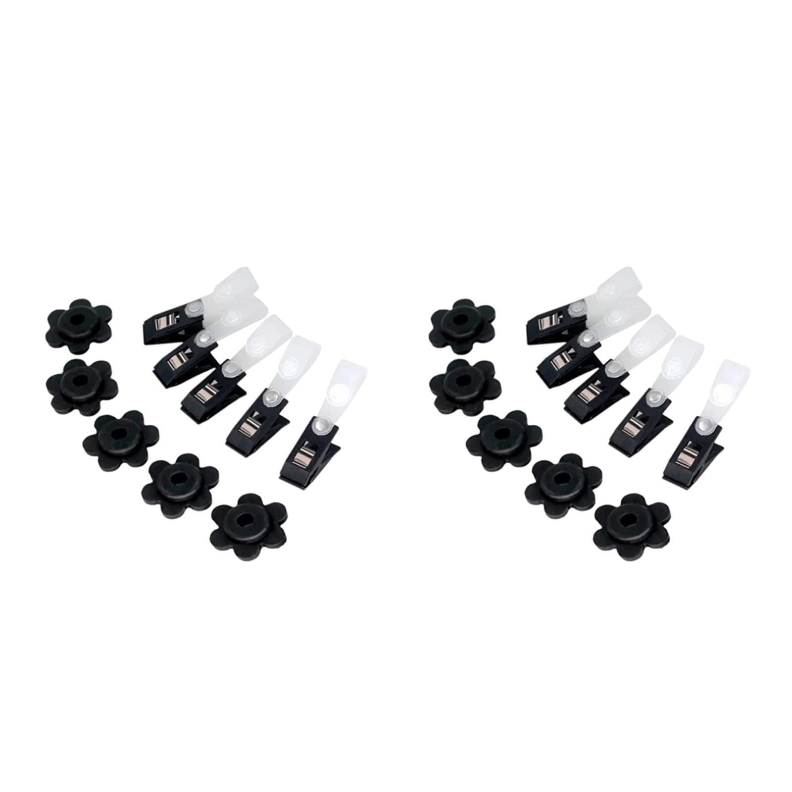 2 Sets Garden Flag Clips Plug Clip Flag Securing Clips 2.6X2.6CM Black ...