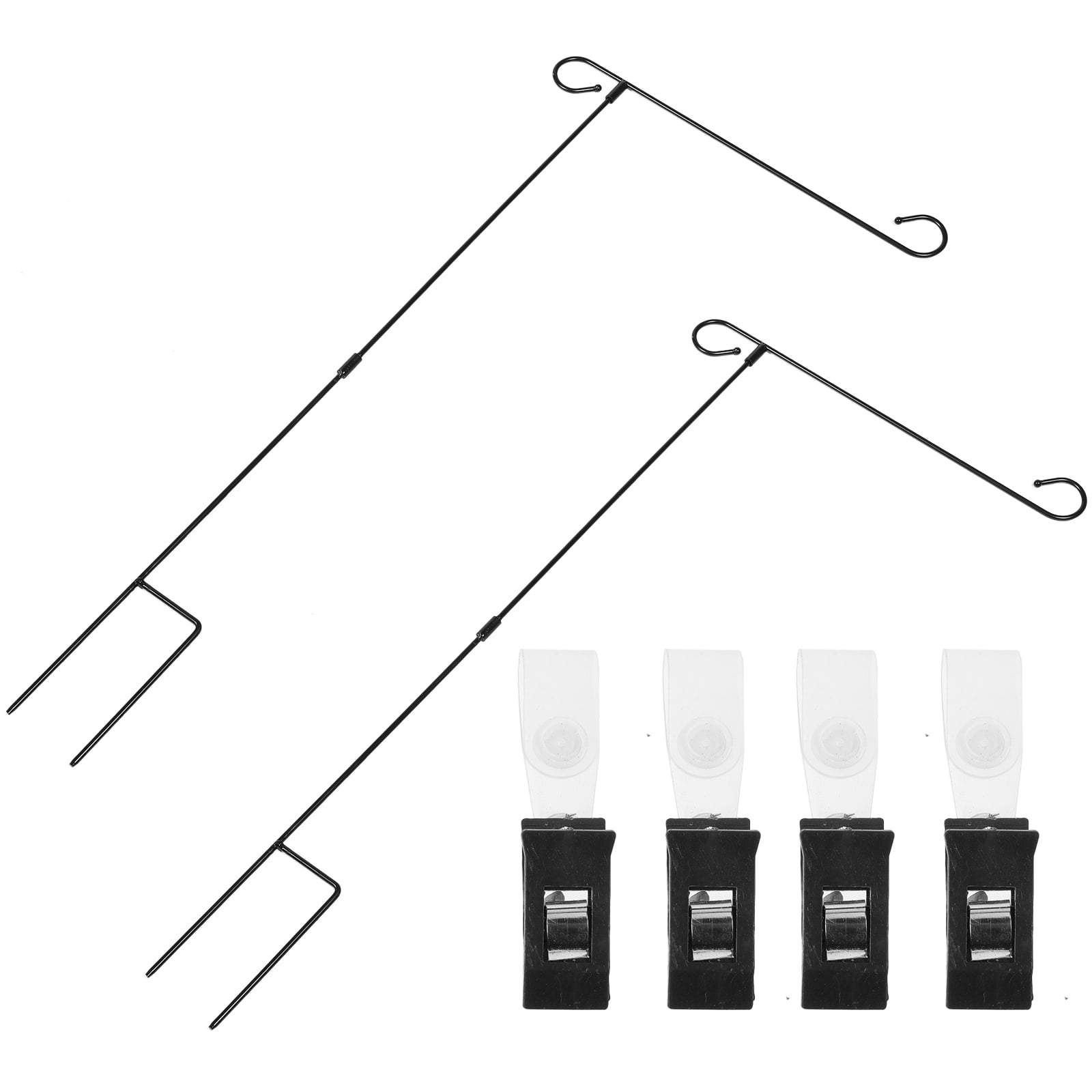 2 Sets Garden Flag Stand Iron Garden Flag Holder Flag Display Rack for ...