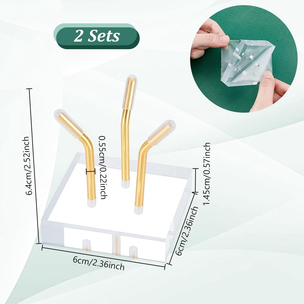2 Sets Gold Metal Arm Display Stand Display Stand Rock Display Stands ...