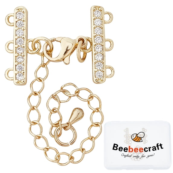 2 Sets Gold Multi Strand Clasps with Lobster Clasps Adjustable Chain ...