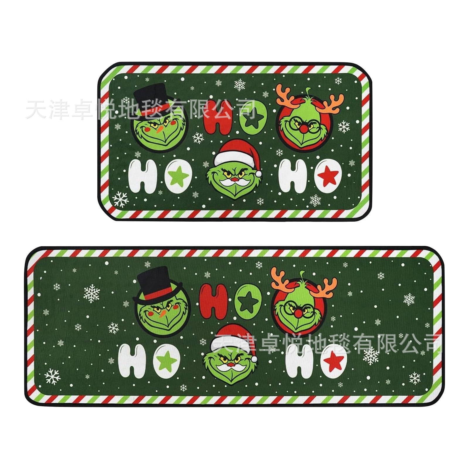 2 Sets Grinch Christmas Doormats,Non-Slip Holiday Rugs for Kitchen,Bath ...