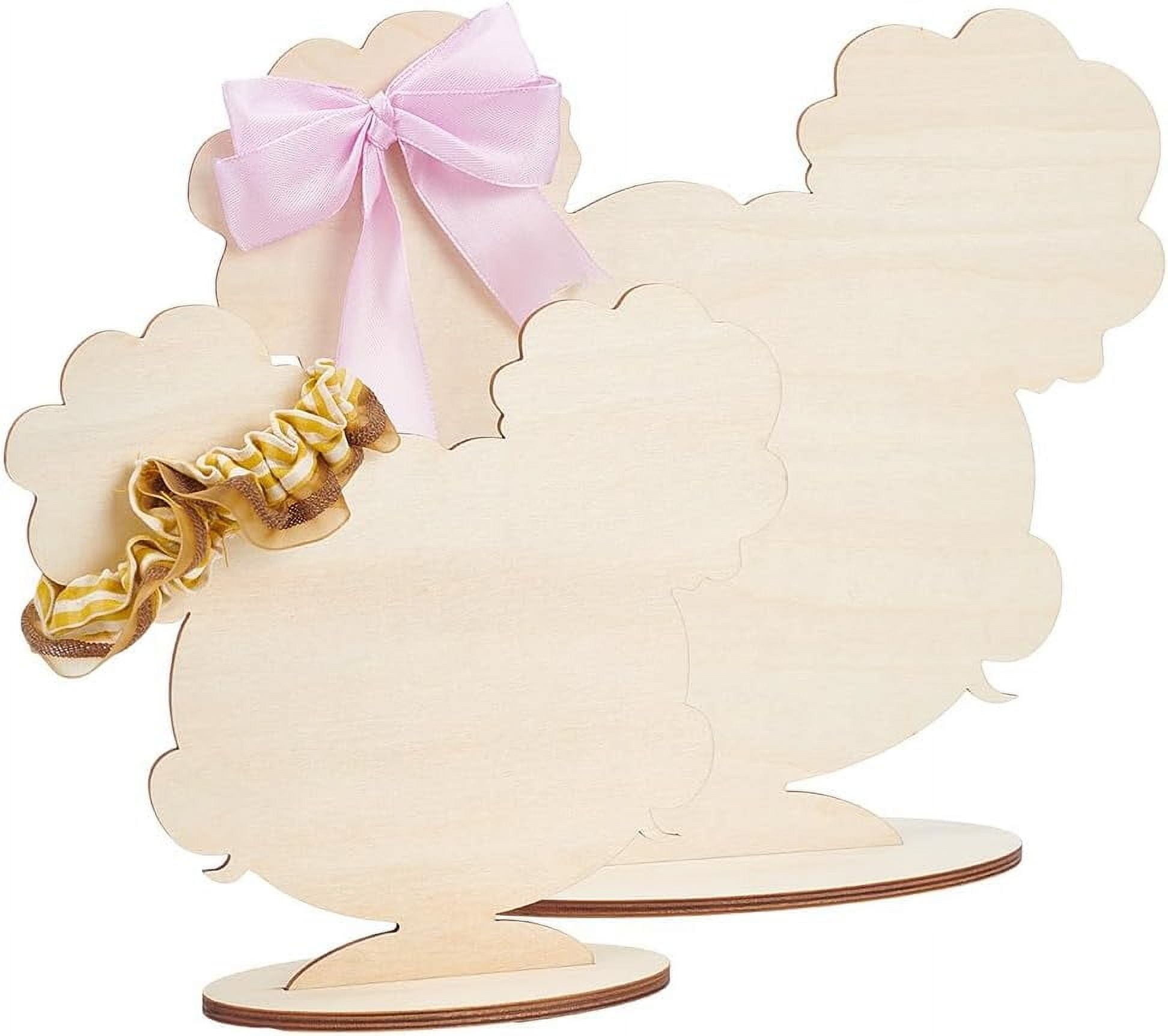 2 Sets Hair Bow Display Stand 2 Sizes Headband Hairpin Holder Wooden ...