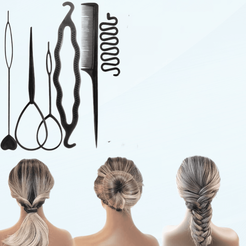 2 Sets Hair Loop Styling Tool Kit - Tail Hair Flipper, Ponytail Tool ...