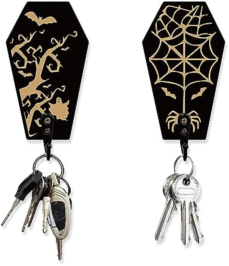 2 Sets Halloween Key Holder Coffin-Shape Wall Hooks Key Holder for Wall ...
