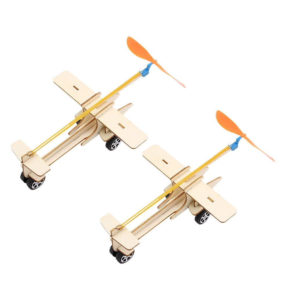 2 Sets Hand Catapult Airplane Self Assembly Airplane Model Playthings ...