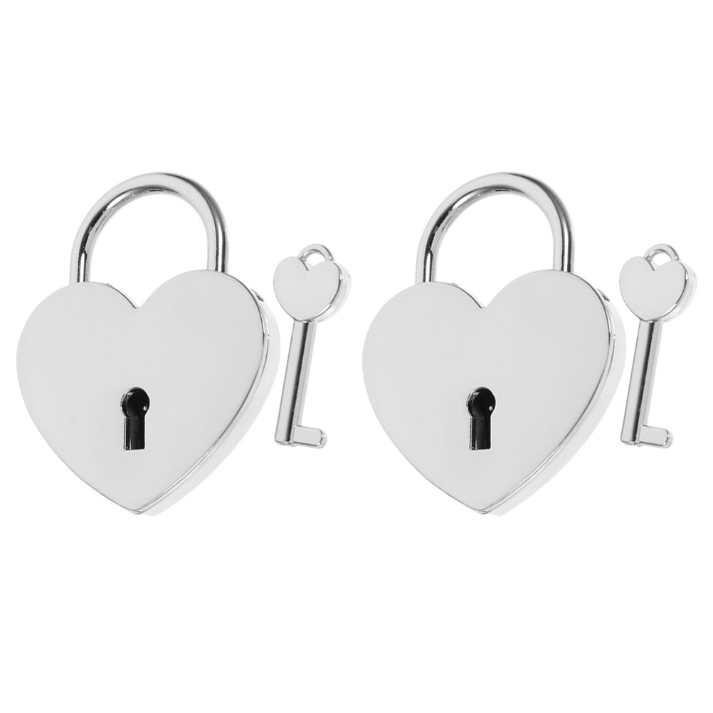 2 Sets Heart Lock Mini Locks Remembrance Gifts Padlock for Locker Third ...