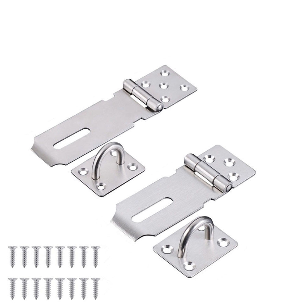 2 Sets Heavy Duty 304 Stainless Steel Hasp Staple with Screws, Padlock ...