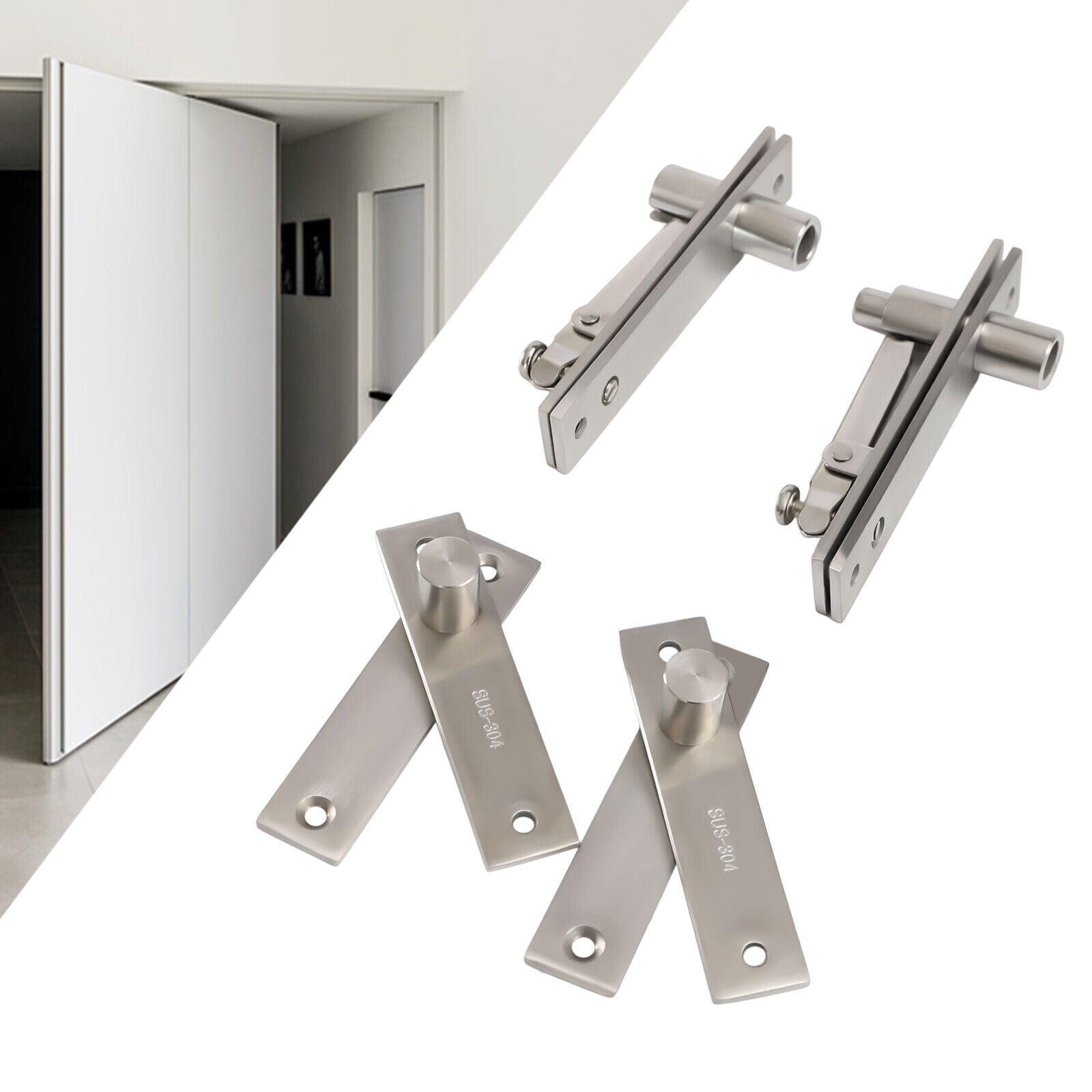 2 Sets Heavy Duty Stainless Steel Hidden Hinges Kit Invisible Door ...