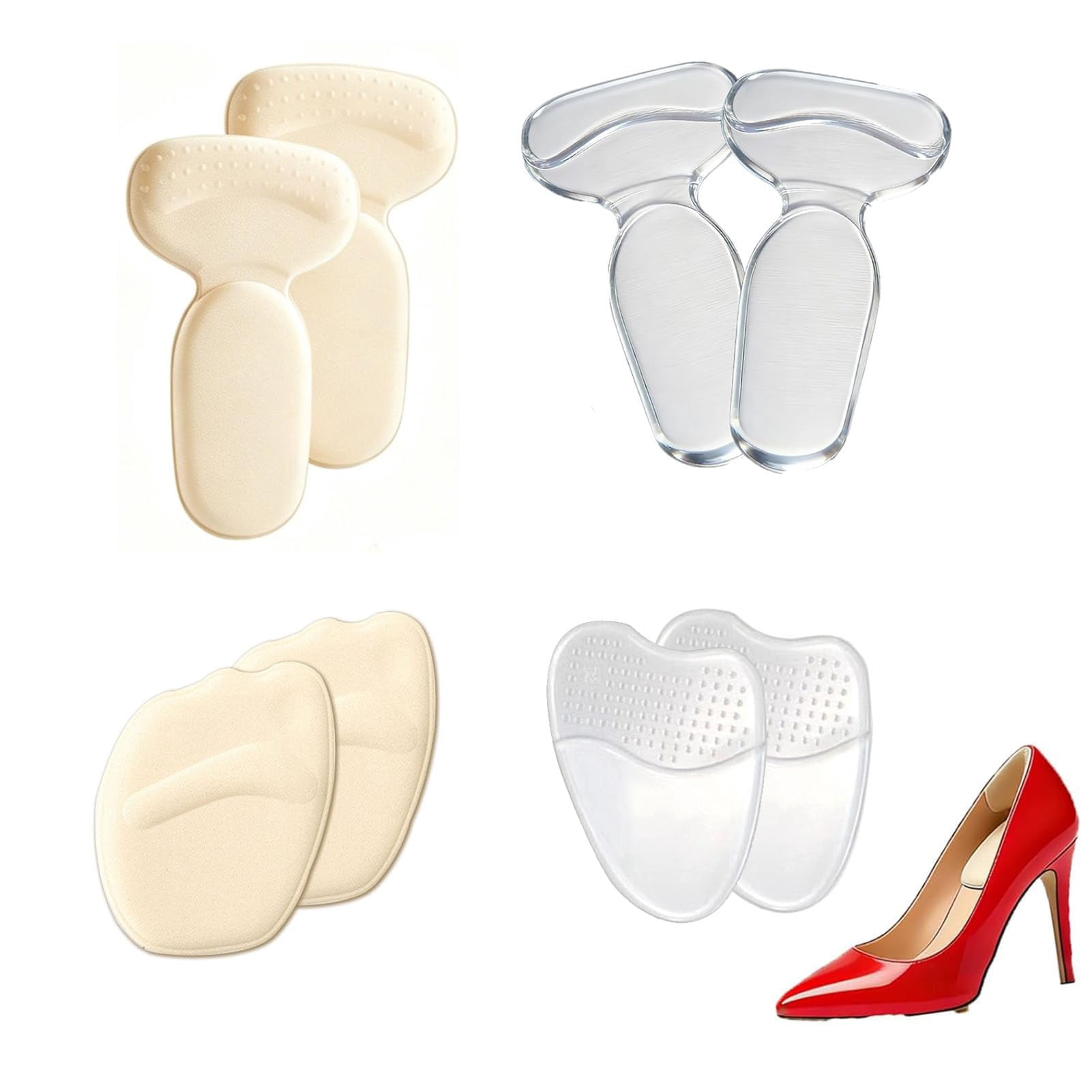 2 Sets Heel Grips Liner Cushions Inserts+Anti Slip Shoe Inserts,Anti ...