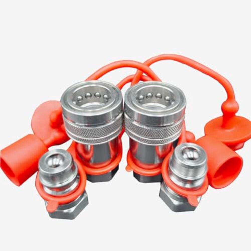 2 Sets ISO5675 Hydraulic Quick Connector Tractor Connector with Dust ...
