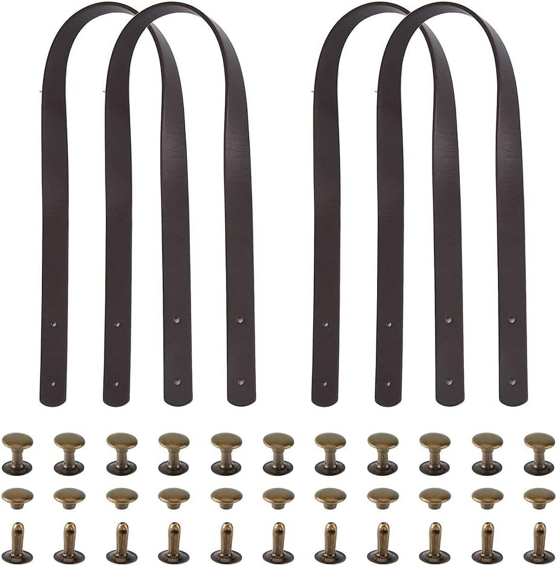 2 Sets Imitation Leather Bag Handles 23.62x0.72inch Coconut Brown Tote ...
