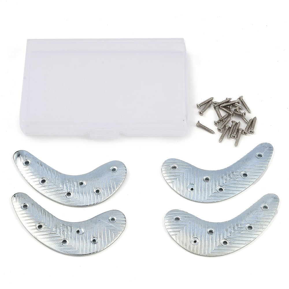 2 Sets Iron Heel Plates Shoe Heel Taps Repair Sole Pad with Screw Semi ...