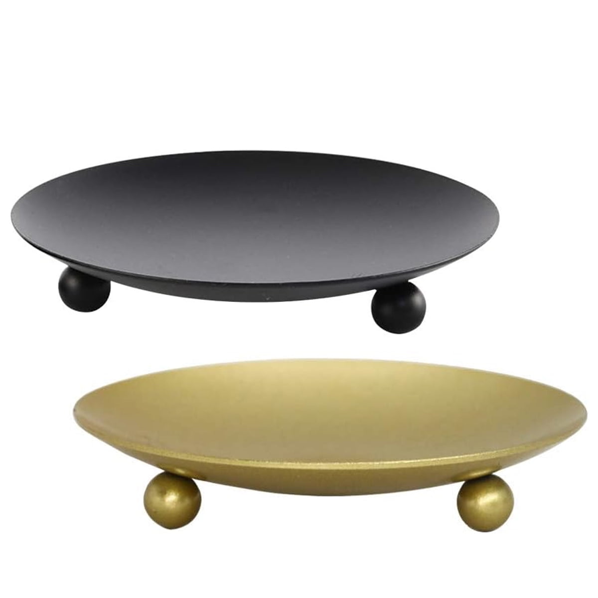 2 Sets Iron Plate Candle Holder, Decorative Iron Candle Plate, Pedestal ...