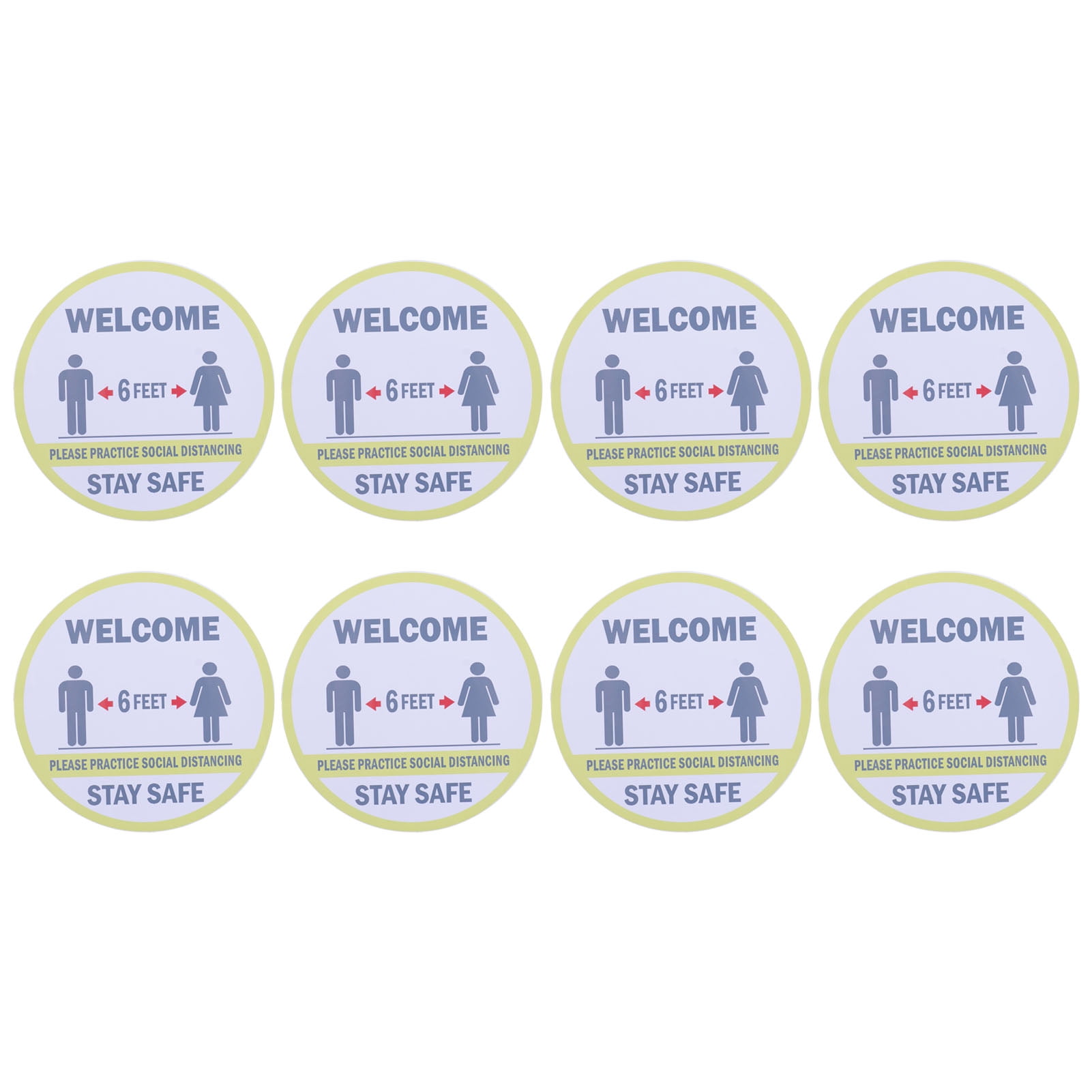 2 Sets Keep Distance Wall Sticker Shopping Mall Public Area Window ...
