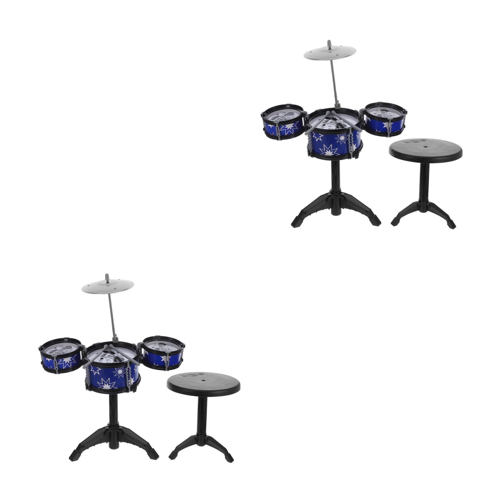 2 Sets Kids Jazz Drum Kit Musical Educational Instrument Toy Simulation ...