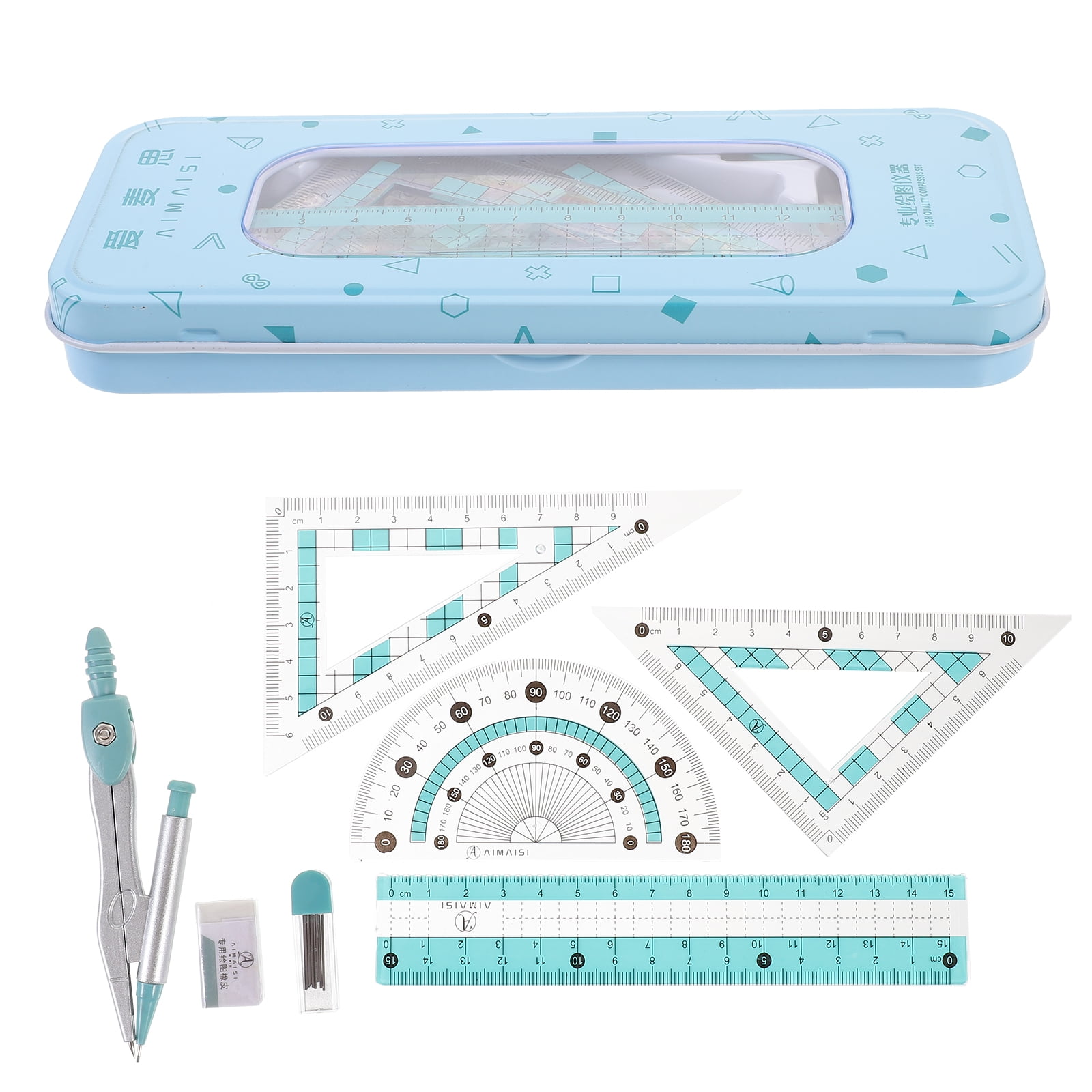 2 Sets Kids Ruler Set Drawing Triangle Ruler Student 18.00X8.00X2.00CM ...