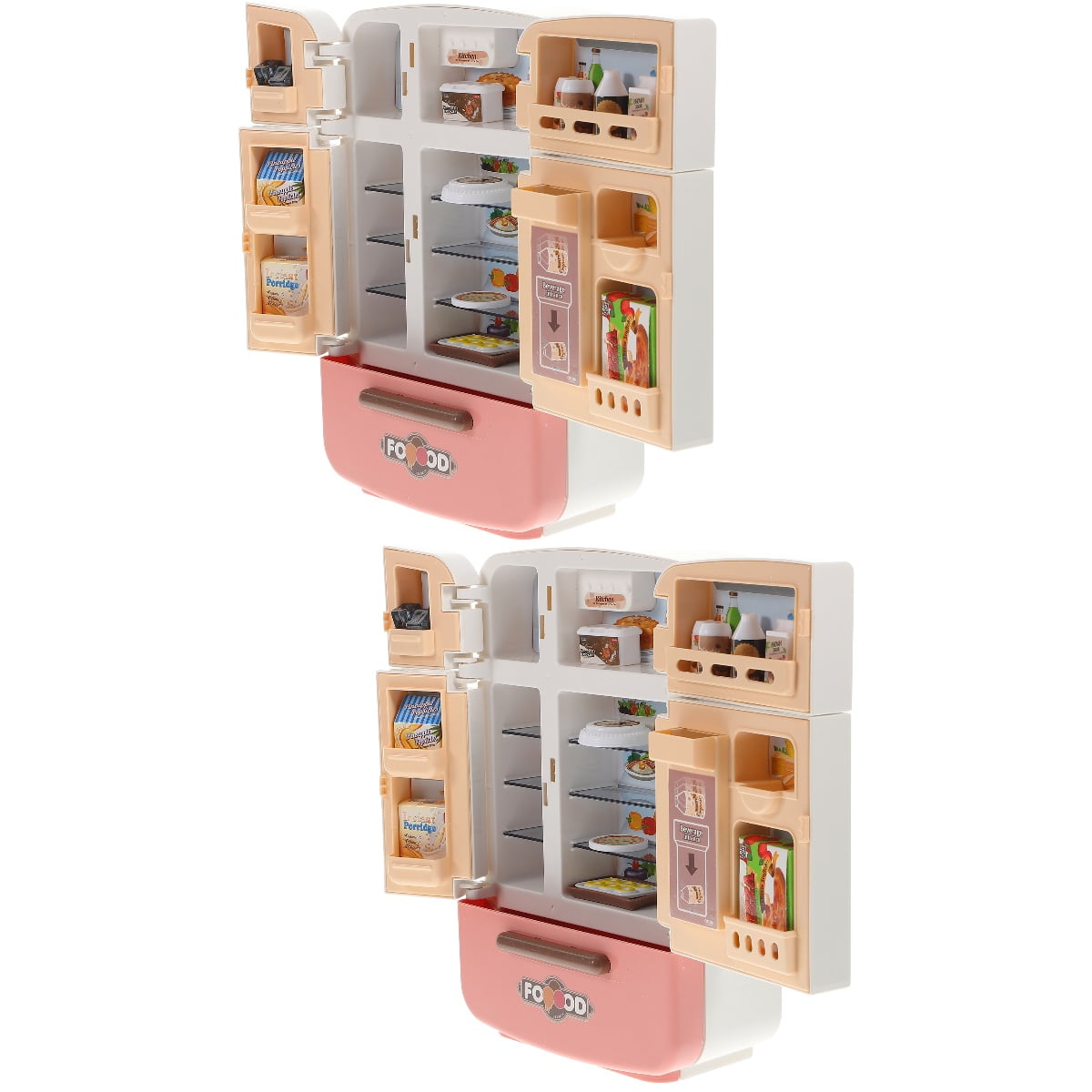 2 Sets Kitchen Simulation Refrigerator Girls Toys Decor Mini Fridge Toy ...