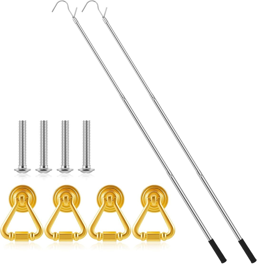 2 Sets Ladder Pull System Kit Include up to 4.92 ft Attic Extension ...