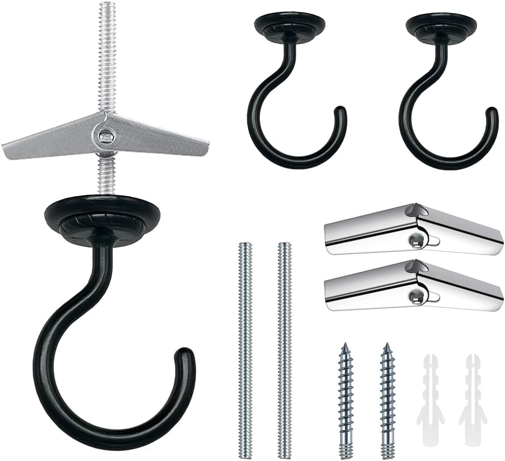 2 Sets Large Swag Ceiling Hooks Heavy Duty Swag Hook with Hardware for ...