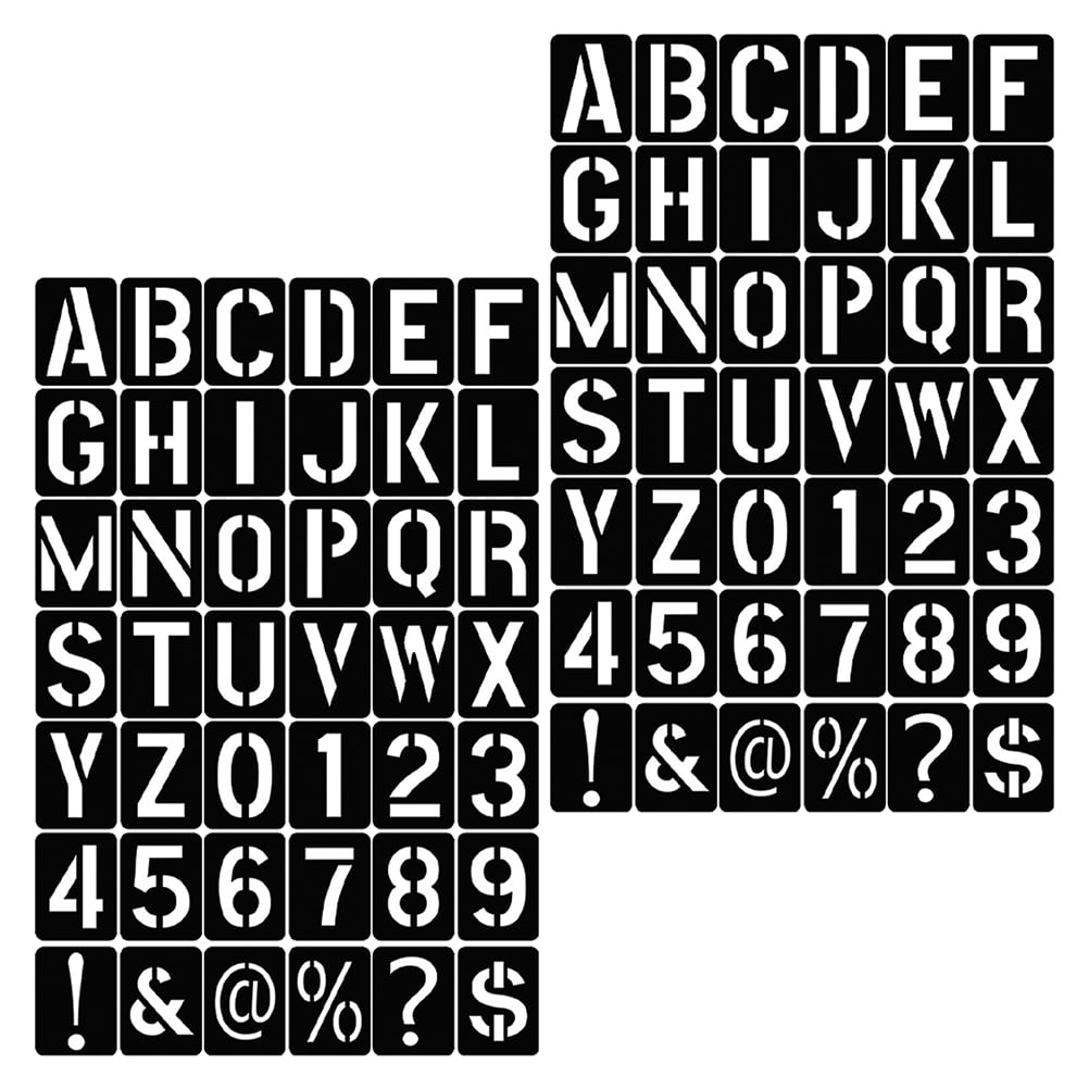 2 Sets Letter Stencils and Numbers Stencils Reusable Plastic Templates ...