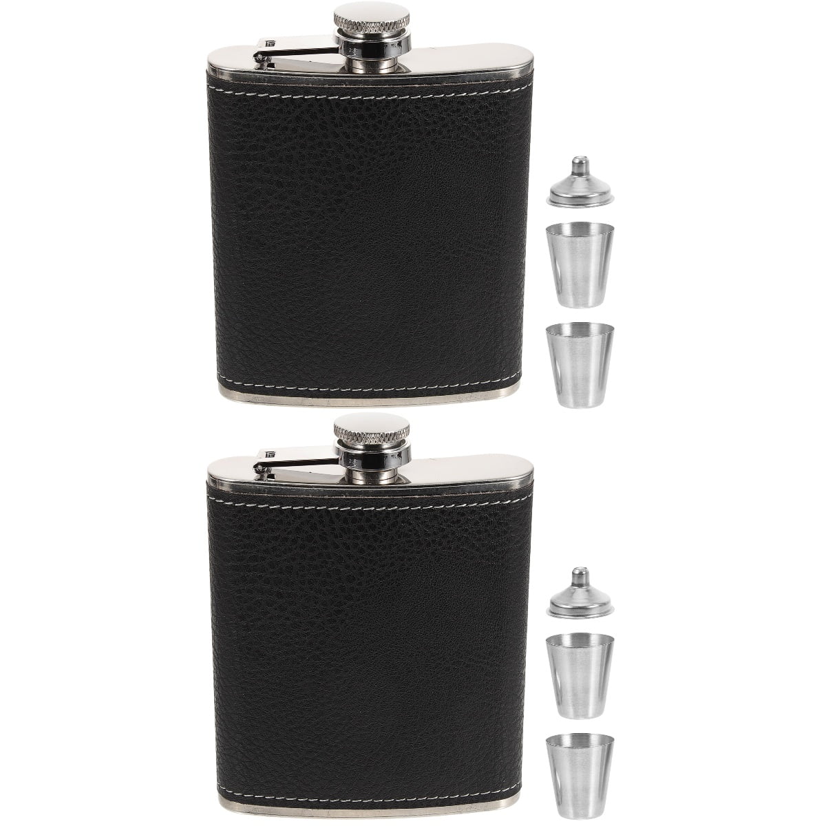 2 Sets Liquor Flask Mini Bottles of Alcohol The Gift Small Water Metal ...