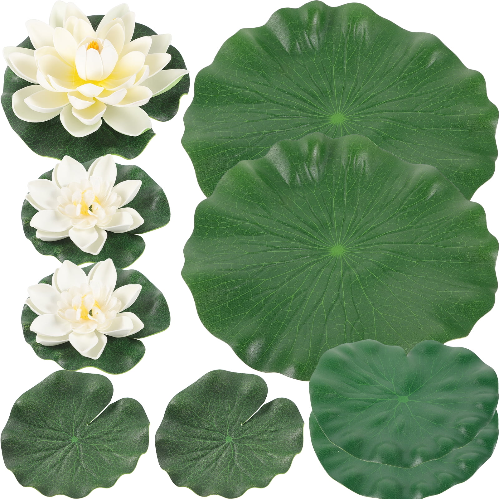2 Sets Lotus Ornament Artificial Pond Plants Floating Fake Flowers ...
